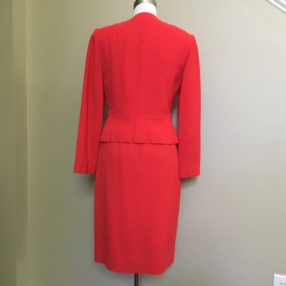 Vintage | Skirts | Vintage David Hayes Cherry Red Wool Skirt Suit 6 ...